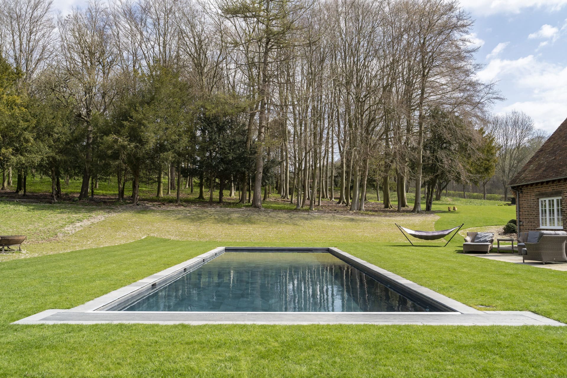 Porcelain Tile Lined Swimming Pool - Stoneworld Oxfordshire