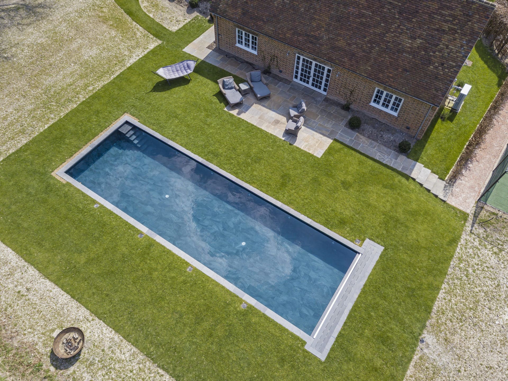 Porcelain Tile Lined Swimming Pool - Stoneworld Oxfordshire