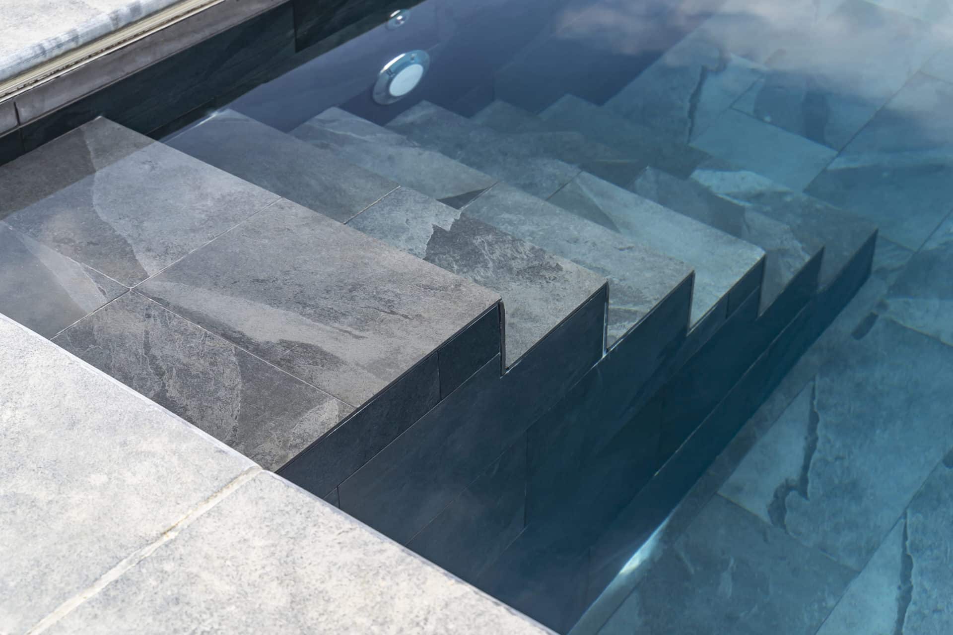 Porcelain Tile Lined Swimming Pool - Stoneworld Oxfordshire