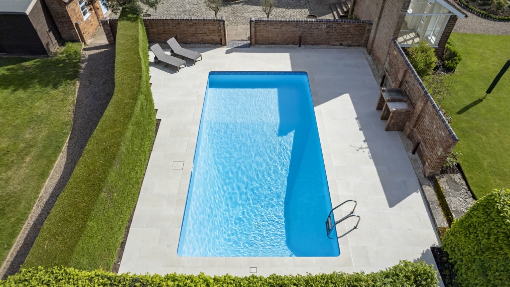 Dune Cream porcelain swimming pool - Stoneworld Oxfordshire